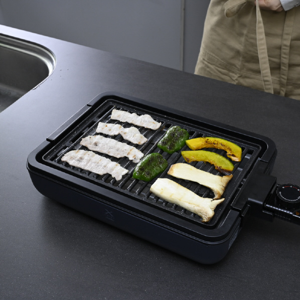 YAMAZEN CLIKM125E3GYR ホットプレート 煙の少ない焼肉グリル e angle select closto グレー|エディオン公式通販