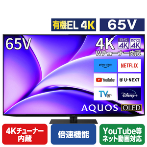 シャープ 4TC65FQ1 65V型4Kチューナー内蔵4K対応有機ELテレビ AQUOS OLED FQ1ライン |エディオン公式通販