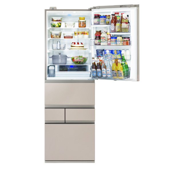 東芝 GR-W450GTM(NS) 【右開き】452L 5ドア冷蔵庫 VEGETA エクリュゴールド|エディオン公式通販