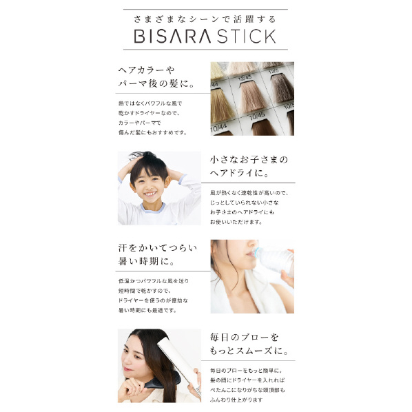 QUADS BSR004-WH ヘアドライヤー BISARA STICK(ビサラ スティック) BISARA ホワイト|エディオン公式通販