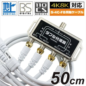 ホ－リック HAT-WSP005 アンテナダブル分波器 (50cm ケーブル4本付) |エディオン公式通販