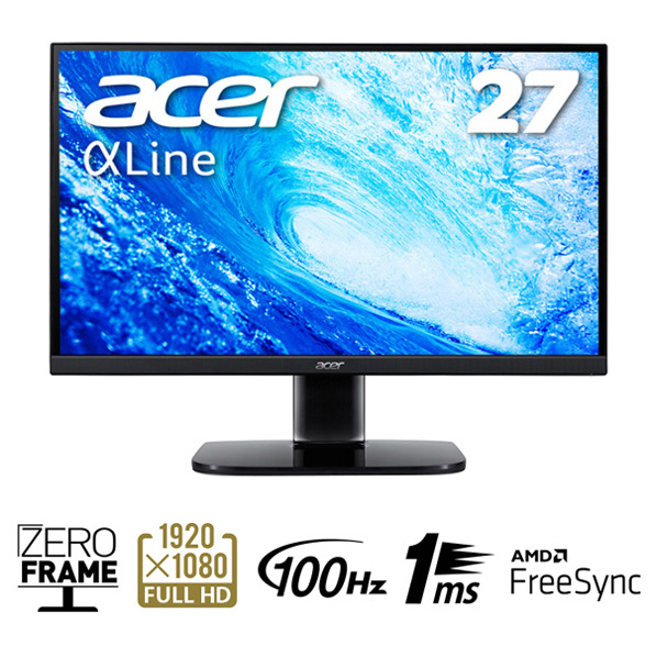ACER KA270HBMIX 27型ワイド液晶ディスプレイ AlphaLine ブラック|エディオン公式通販